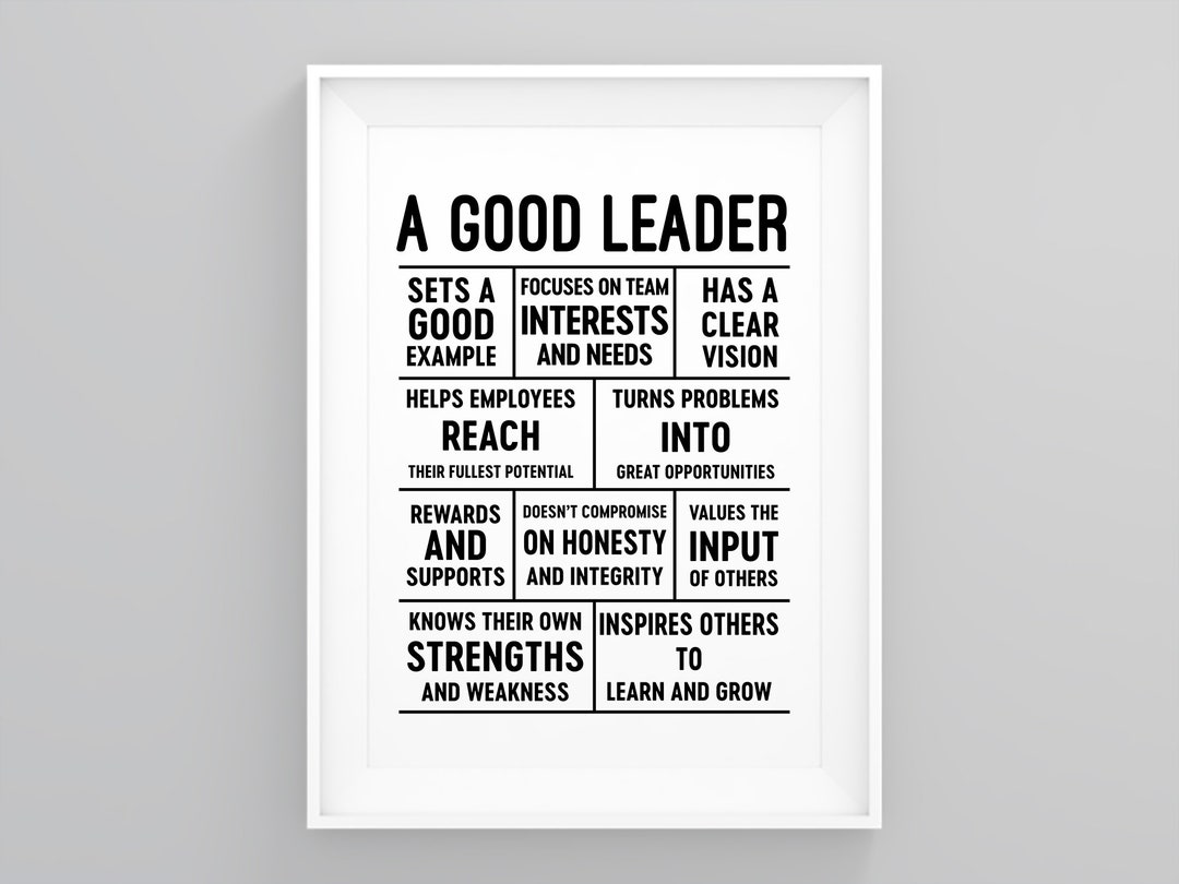 A Good Leadersets A Good Example, Entrepreneur Quote, Hustle Print ...