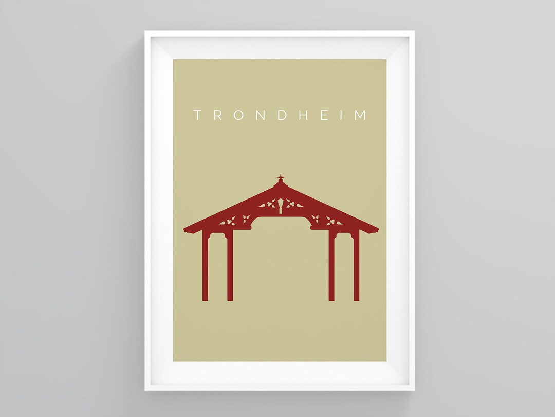 Trondheim Vintage Travel Posters, Old Town Bridge Art Deco Travel ...