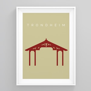 Trondheim Vintage Travel Posters, Old Town Bridge Art Deco Travel ...