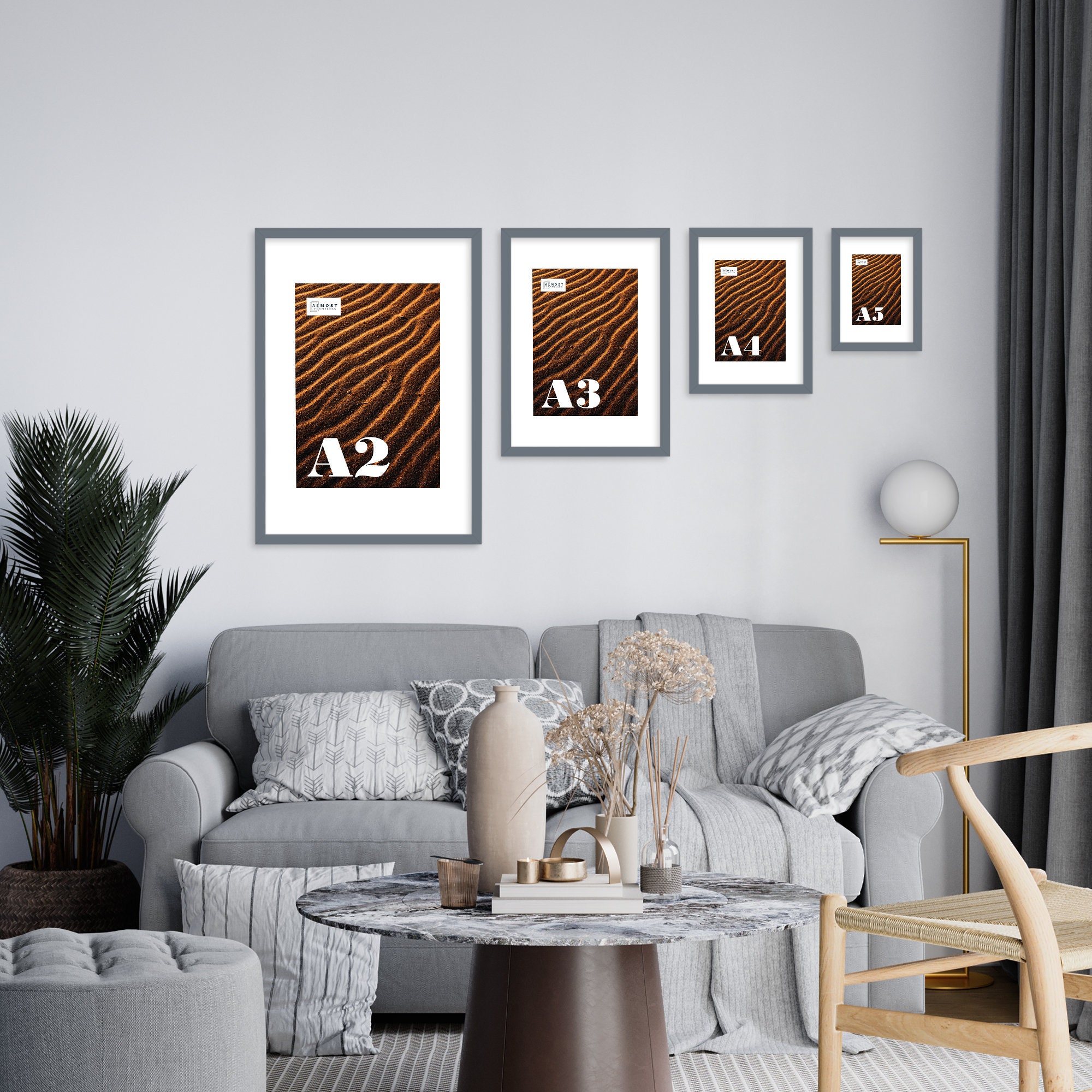 Grey Picture Frame A2 A3 A4 A5 Modern Frame Art Thin - Etsy UK