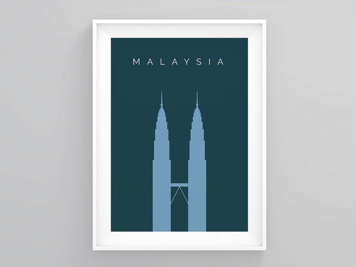 Malaysia Travel Poster Petronas Towers Kuala Lumpur Travel | Etsy