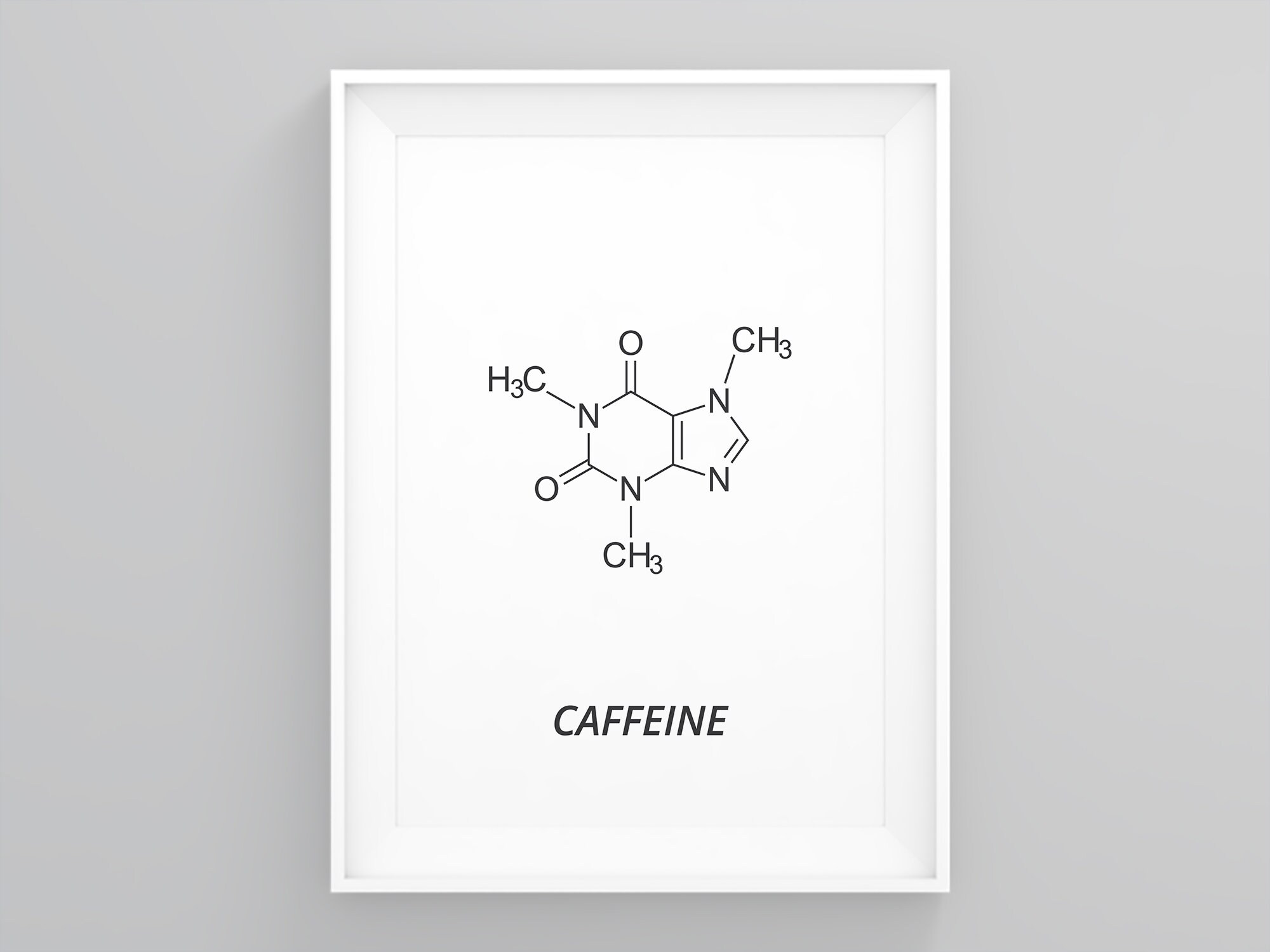 Caffeine Molecule Wall Art Educational Art Science Wall - Etsy