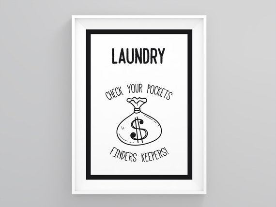 Laundry Check Your Pockets Finder Keepers Laundry Room | Etsy