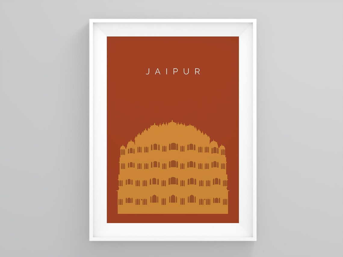 Jaipur Travel Poster Hawa Mahal Palace of Wind Traveller - Etsy