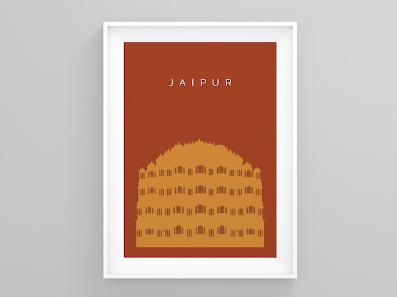 Jaipur Travel Poster Hawa Mahal Palace of Wind Traveller | Etsy