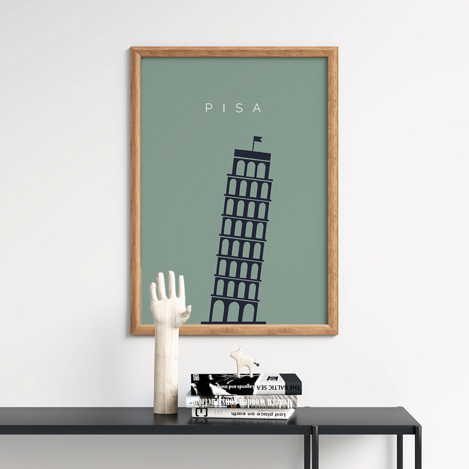 Pisa Art Deco Travel Posters Leaning Tower of Pisa Print | Etsy