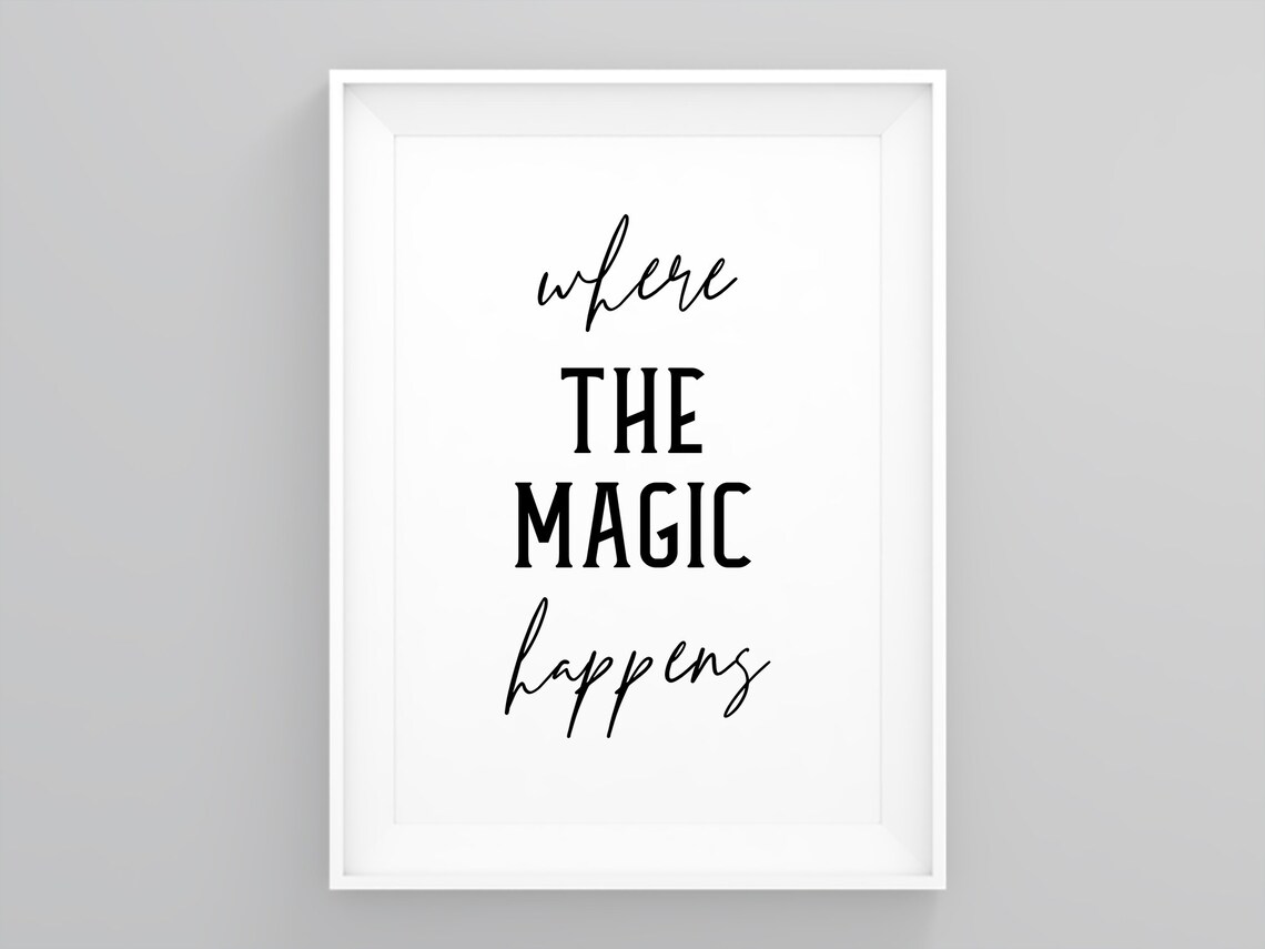 Where the Magic Happens Prints for Bedroom Bedroom Text | Etsy