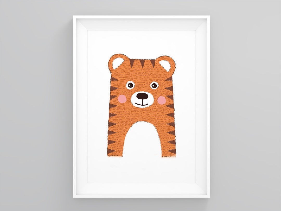 Tiger Poster, Childrens Playroom Print, Safari Animals, Tiger Wall Art ...