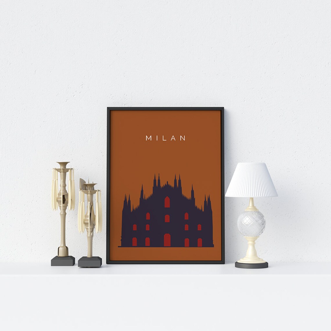 Milan Travel Poster Milan Cathedral City Posters Milan Art - Etsy