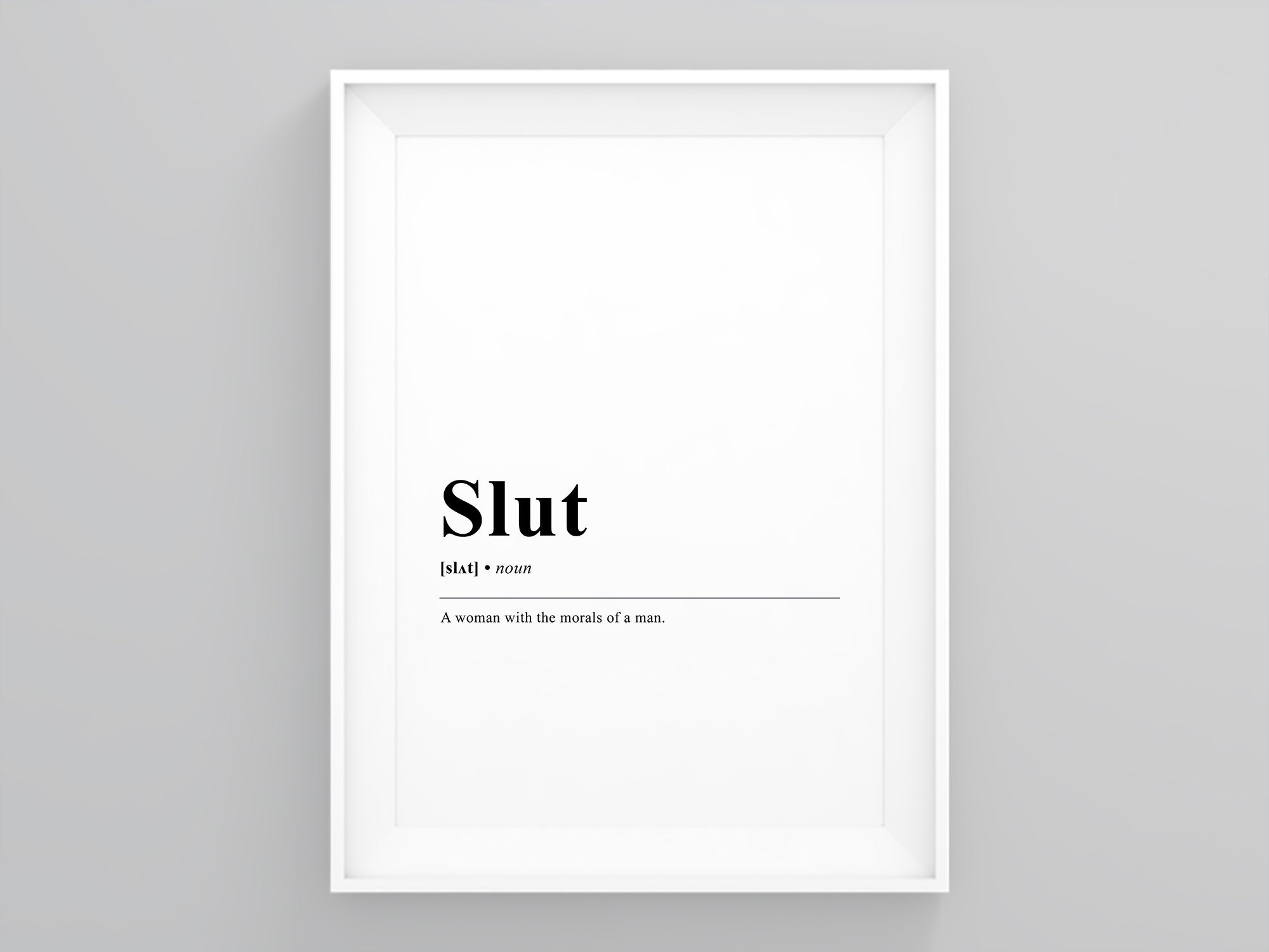 Slut Definition Poster Funny Definition Art Wall Art Decor | Etsy