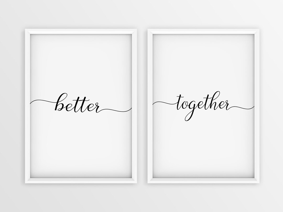 Better | Together, Bedroom Wall Art Set, Set of 2 Framed Art, Modern ...