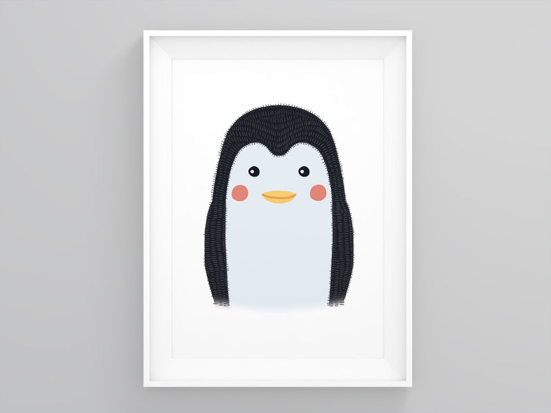 Cute Penguin Poster Penguin Nursery Art Childs Nursery Wall - Etsy