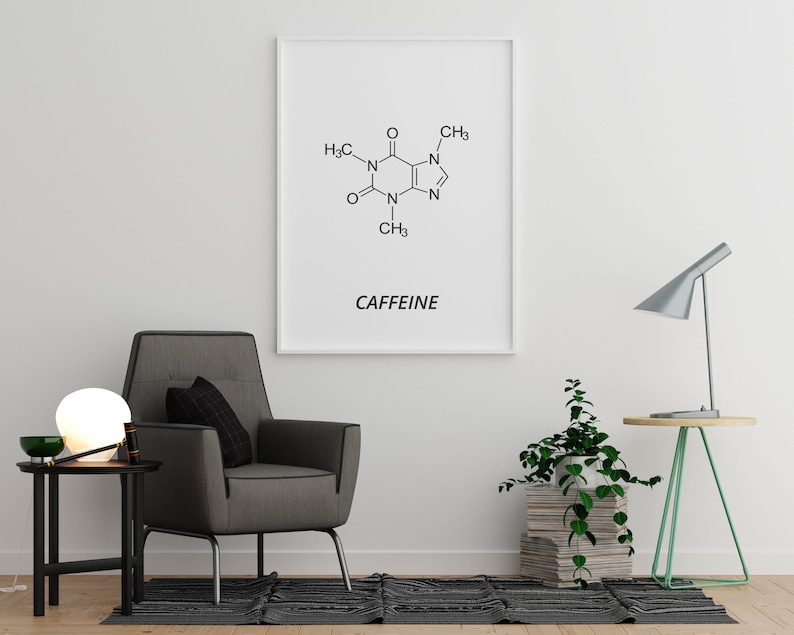 Caffeine Molecule Wall Art Educational Art Science Wall - Etsy