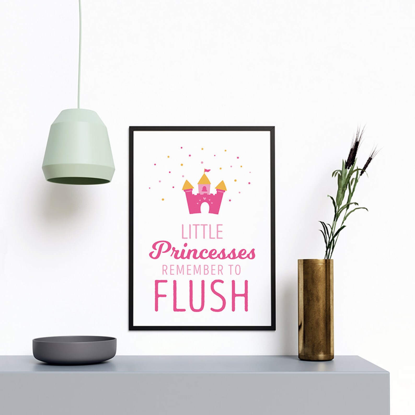 Little Princess Remember To Flush Funny Bathroom Print | Etsy