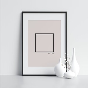 Think, Home Wall Art, Modern Art Print, Minimalist Print, Quote Print ...