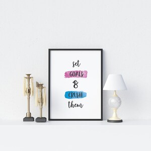 Set Goals & Crush Them, Feminism Poster, Girl Power Art Print, Feminism ...