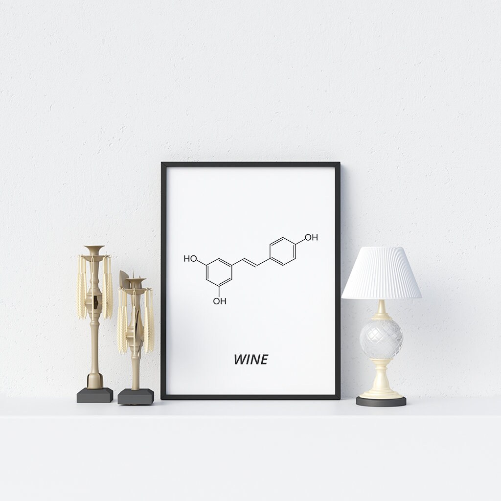 Wine Molecule Print Molecule Wall Art Chemical Molecule Dna - Etsy