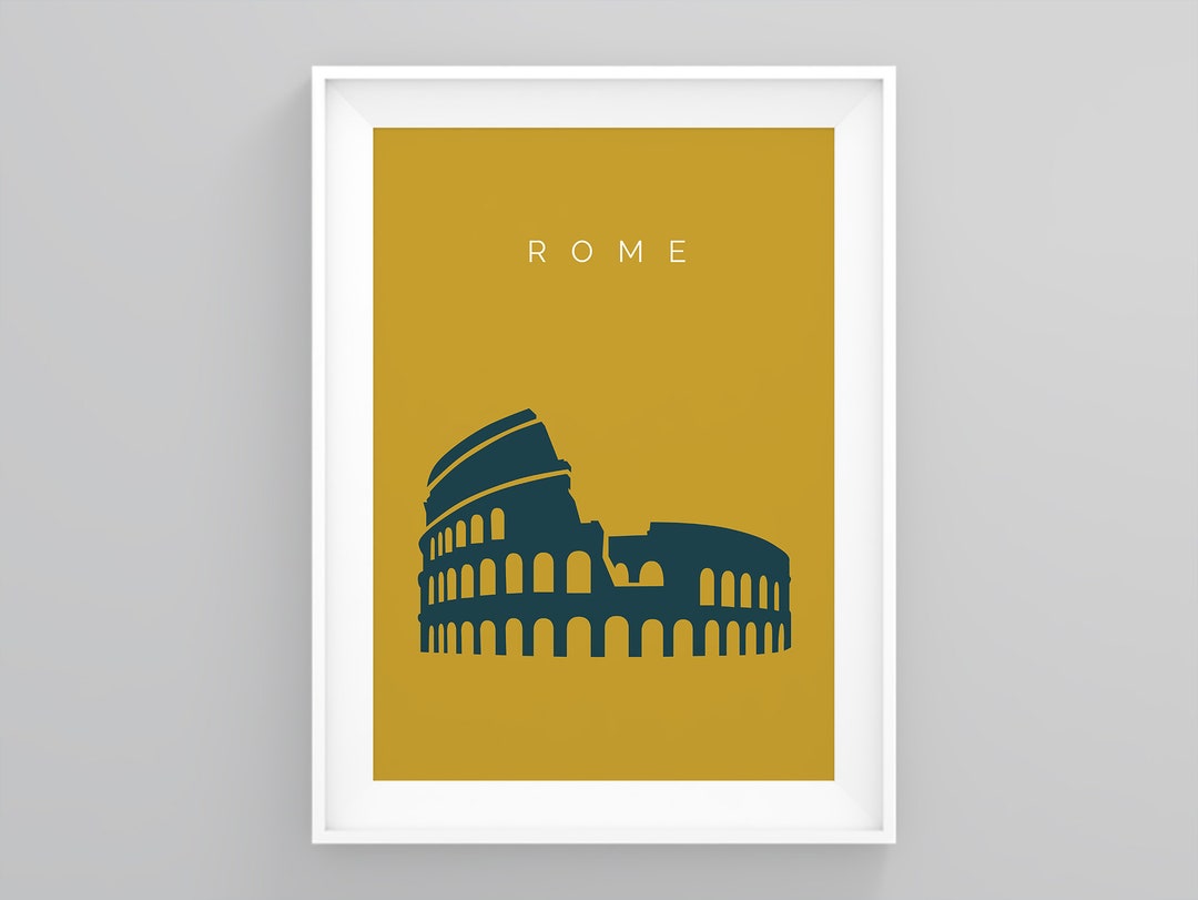 Rome Art Deco Travel Posters, Colosseum Minimalistic Travel Poster ...