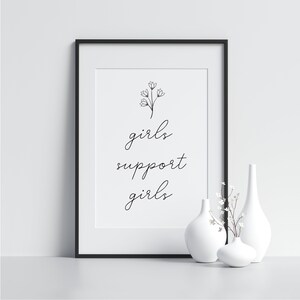 Girls Support Girls,feminism Wall Art, Modern Wall Art, Minimal ...