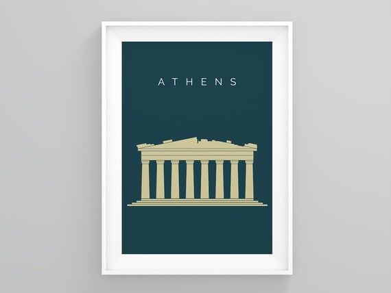 Athens Travel Poster Acropolis Vintage Travel Posters Athens | Etsy