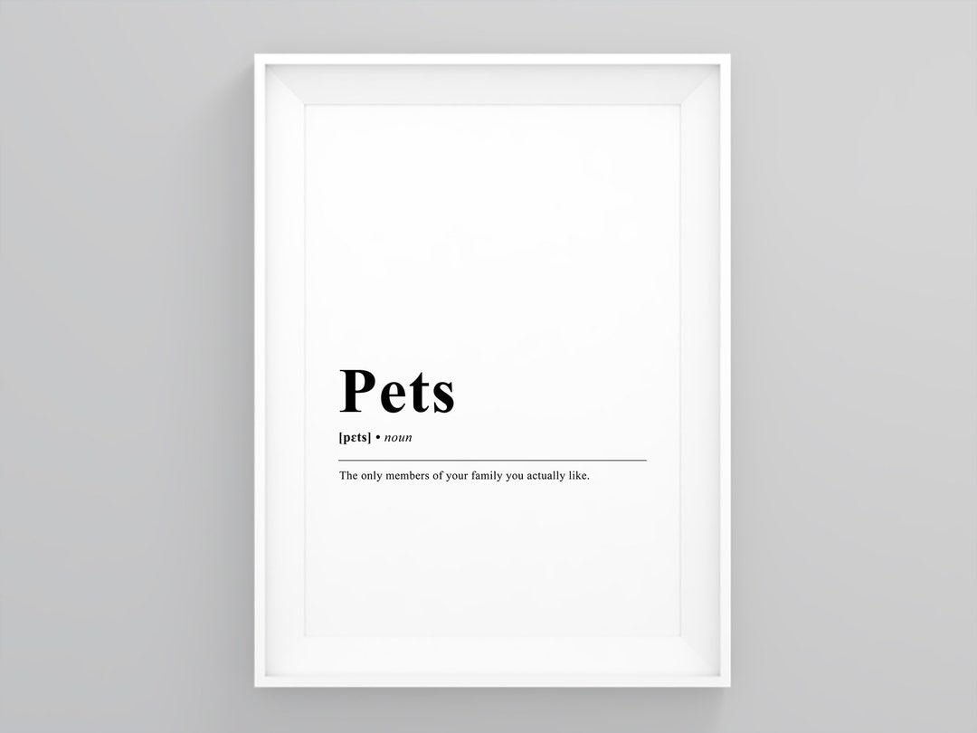 Pets, Definition Poster, Minimalist Print, Scandinavian Art, Modern ...
