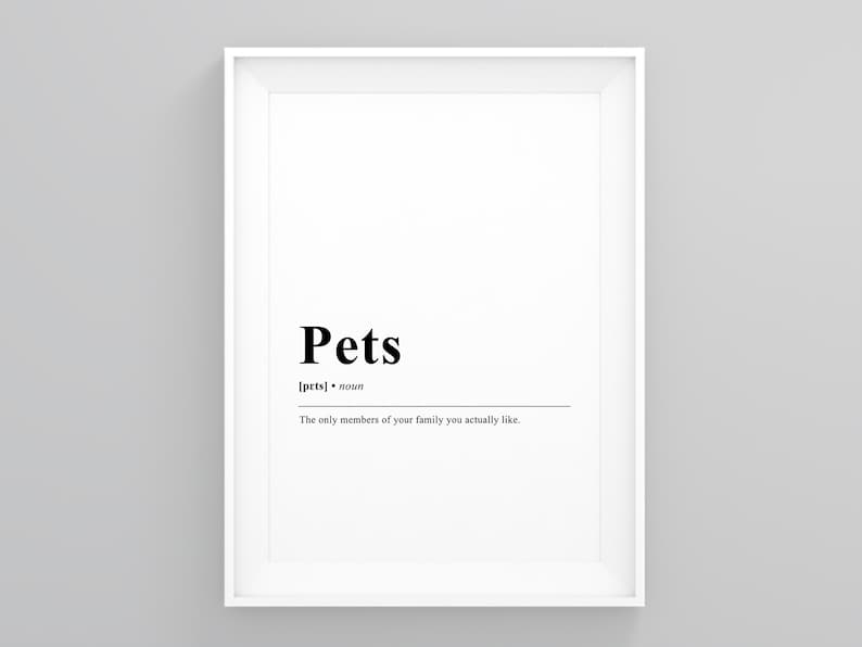 Pets Definition Poster Minimalist Print Scandinavian Art - Etsy