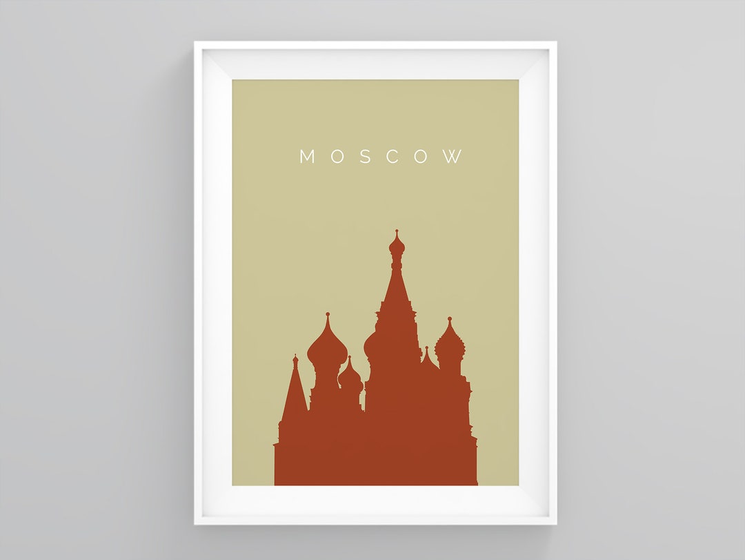 Moscow Travel Poster, St Basils Cathedral Travel Wall Art, Moscow Wall ...