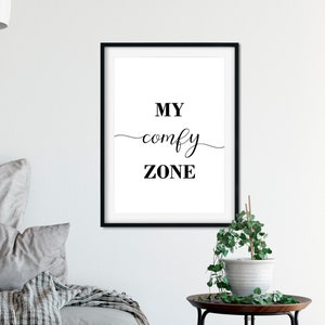My Comfy Zone, Girly Bedroom Prints, Spare Bedroom Prints, Home Wall Art, Home Wall Art, Quote ...