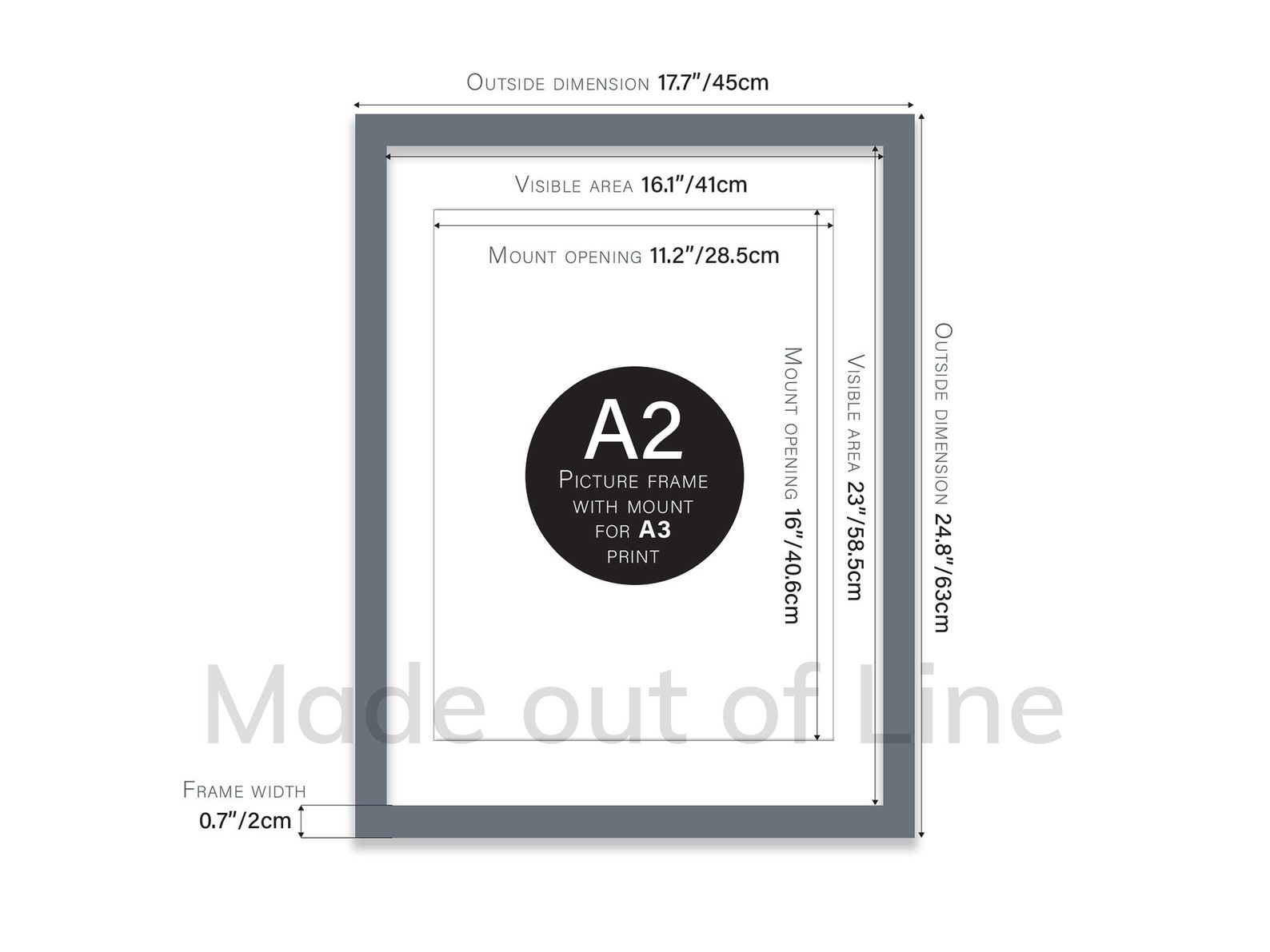 A2 Grey Picture Frame Large A2 Poster Frame Photo Frame Grey - Etsy UK