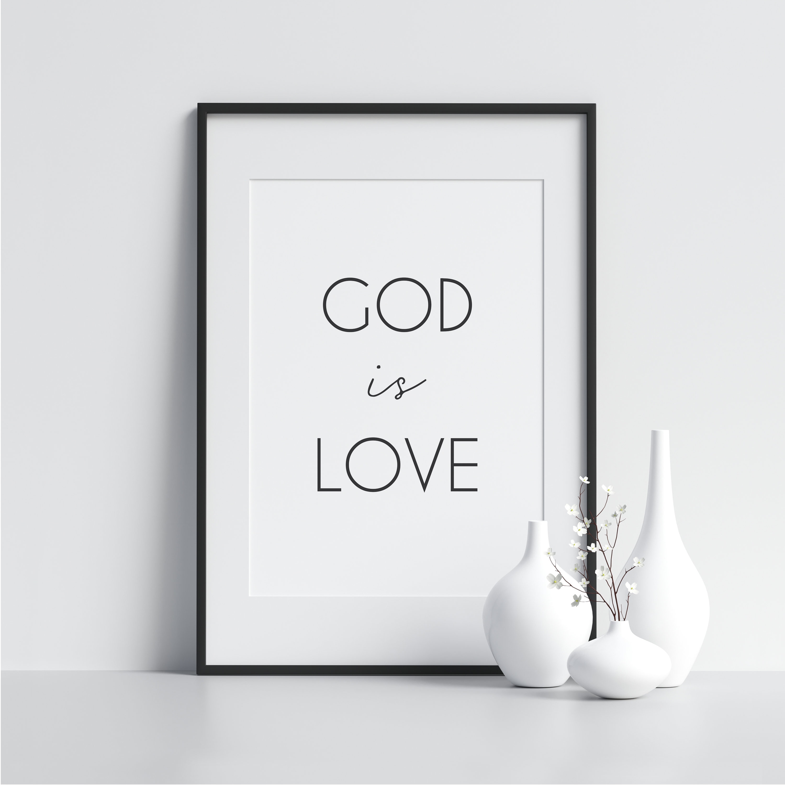 God is Love Love Poster Wedding Print Love Script Love - Etsy