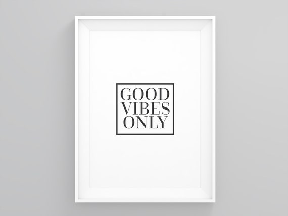 Good Vibes Only Large Poster Modern Wall Art Framed Scandi - Etsy