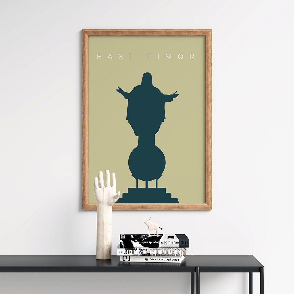 East Timor Travel Wall Art Cristo Rei Dili East Timor East | Etsy