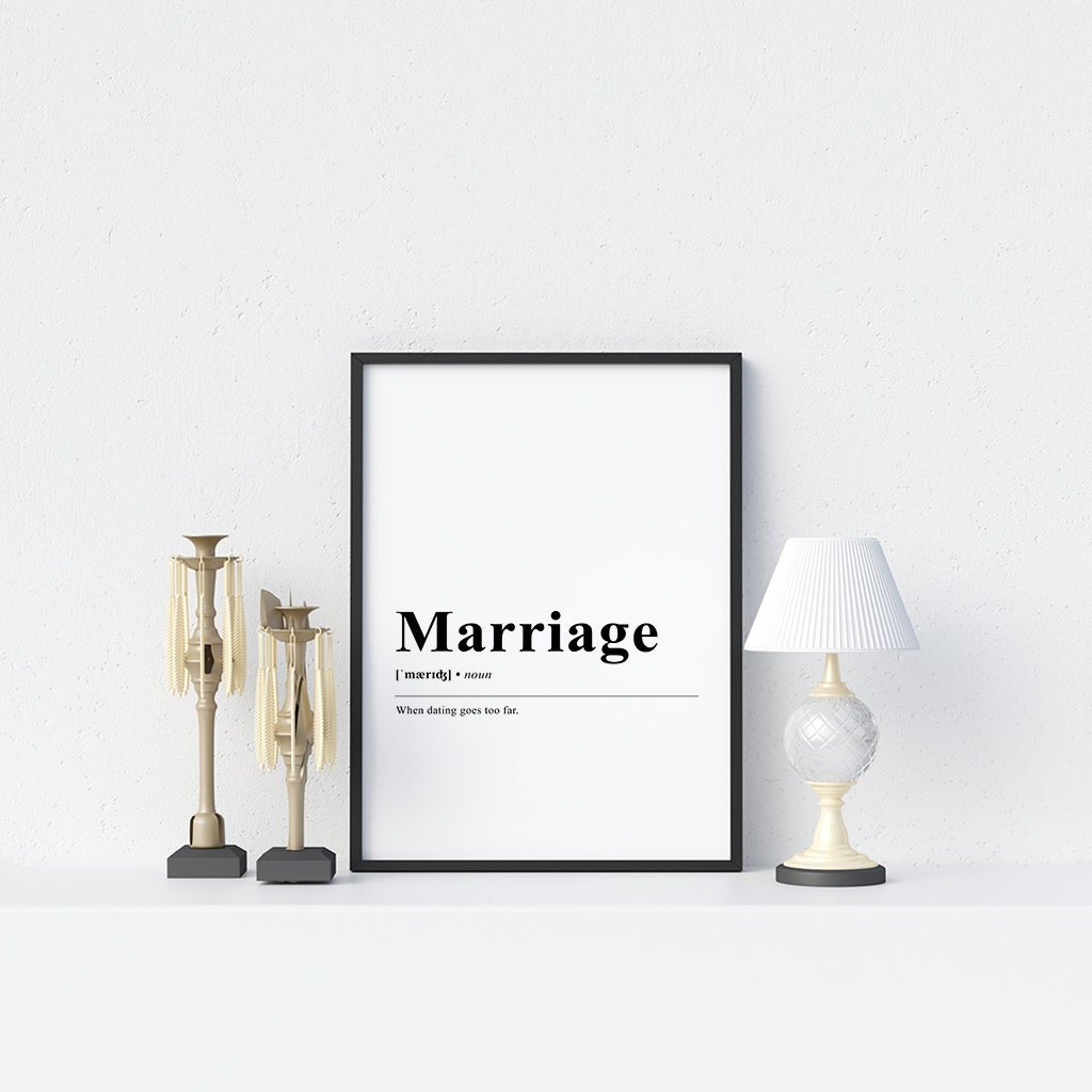 Marriage Dictionary Art Modern Art Print Minimalist Wall | Etsy