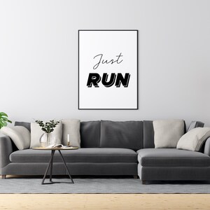 Gym Motivation, Just Run, Bodybuilder Gift, Modern Wall Art, Motivation ...