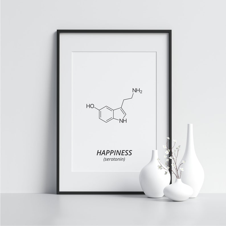 Happiness Molecule Poster Science Poster Nerd Print Science - Etsy