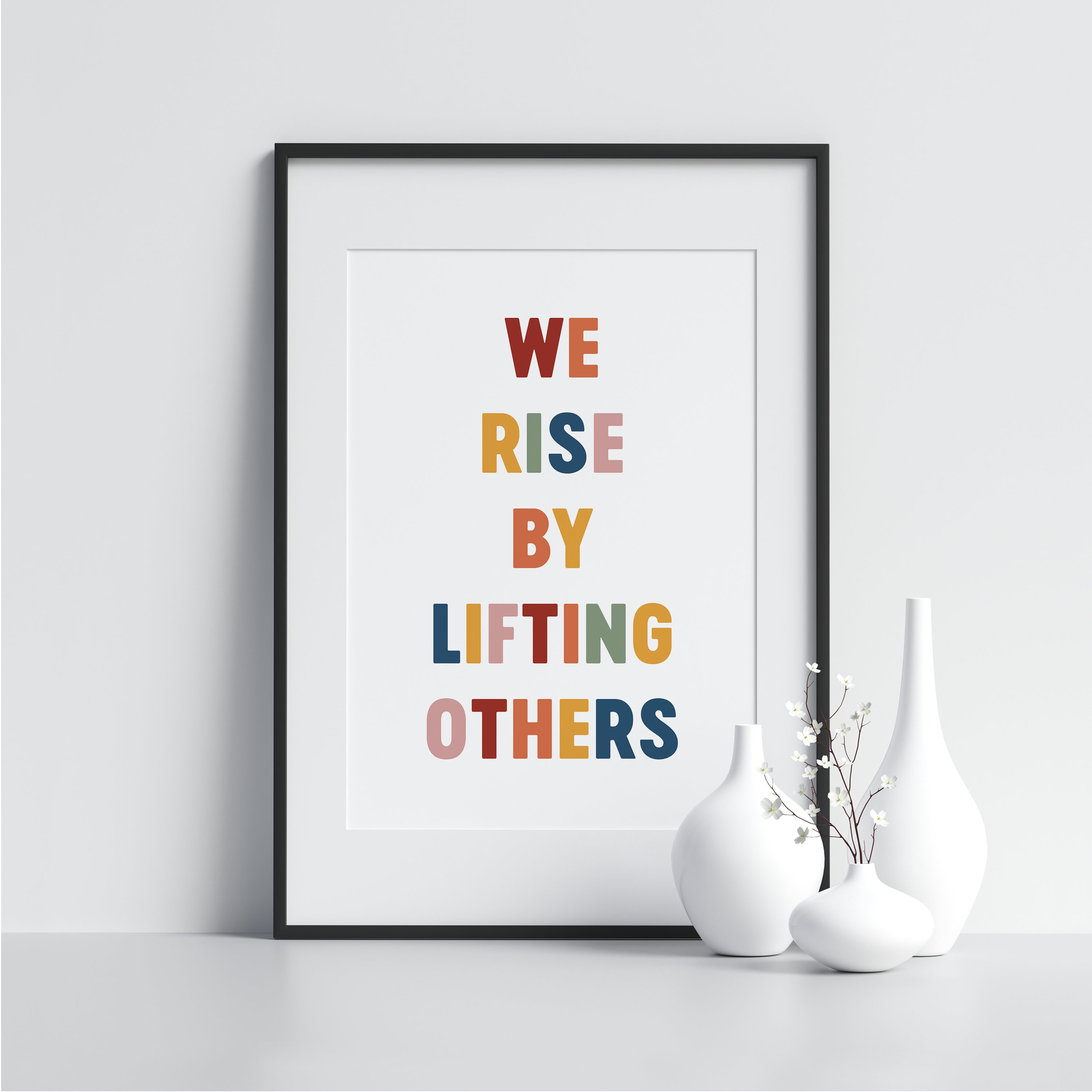 We Rise by Lifting Others Wall Art Quotes Modern Art Framed - Etsy