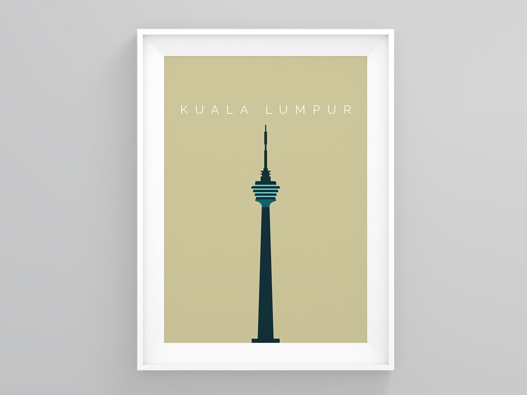 Kuala Lumpur Retro Travel Posters, Menara Kl Tower, City Landmarks ...
