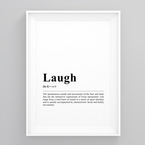 Laugh, Funny Definition Wall Art, Home Art Decor, Definition Wall Art ...