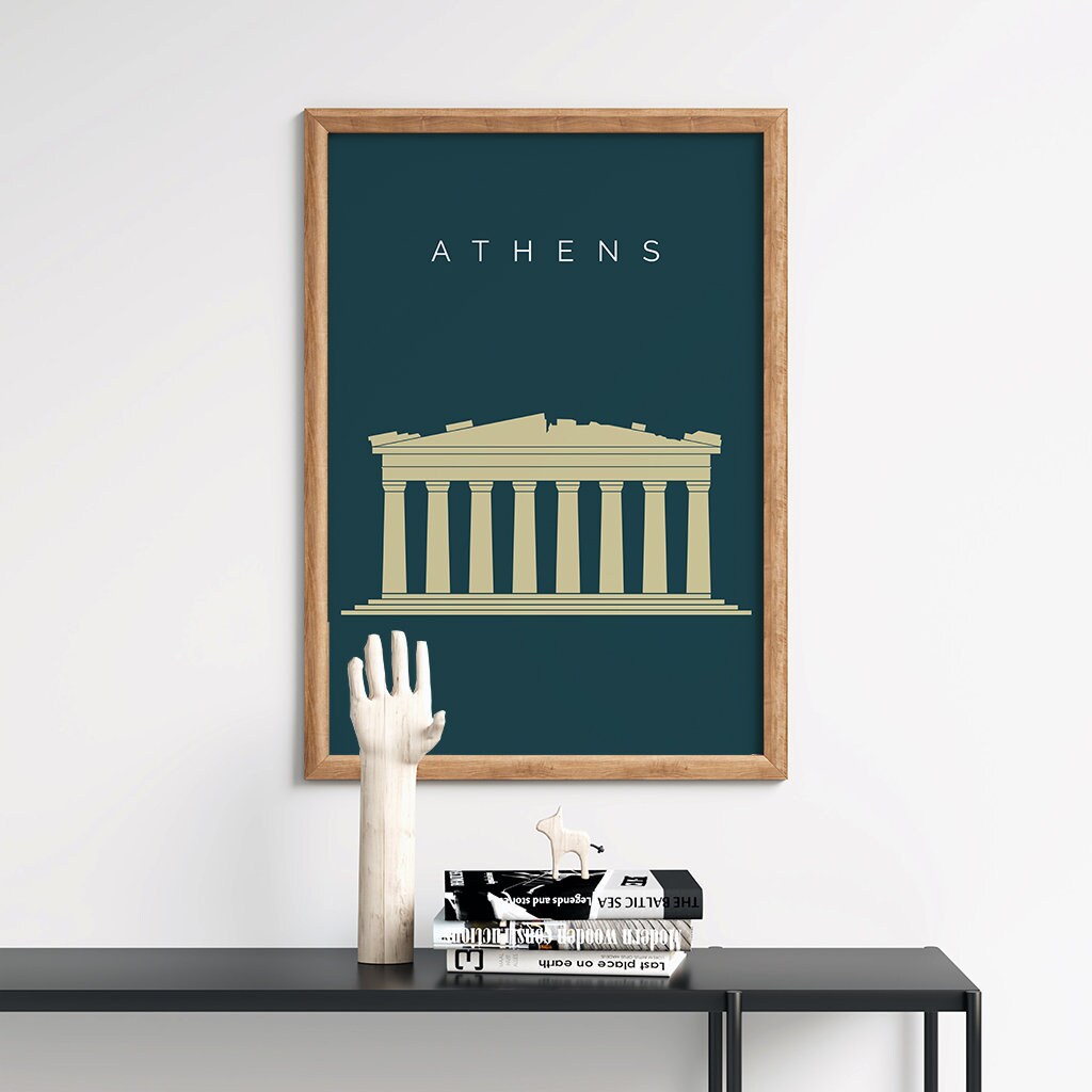 Athens Travel Poster Acropolis Vintage Travel Posters Athens | Etsy