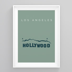 Los Angeles Travel Poster, Hollywood Sign Vintage Travel Posters, Los ...