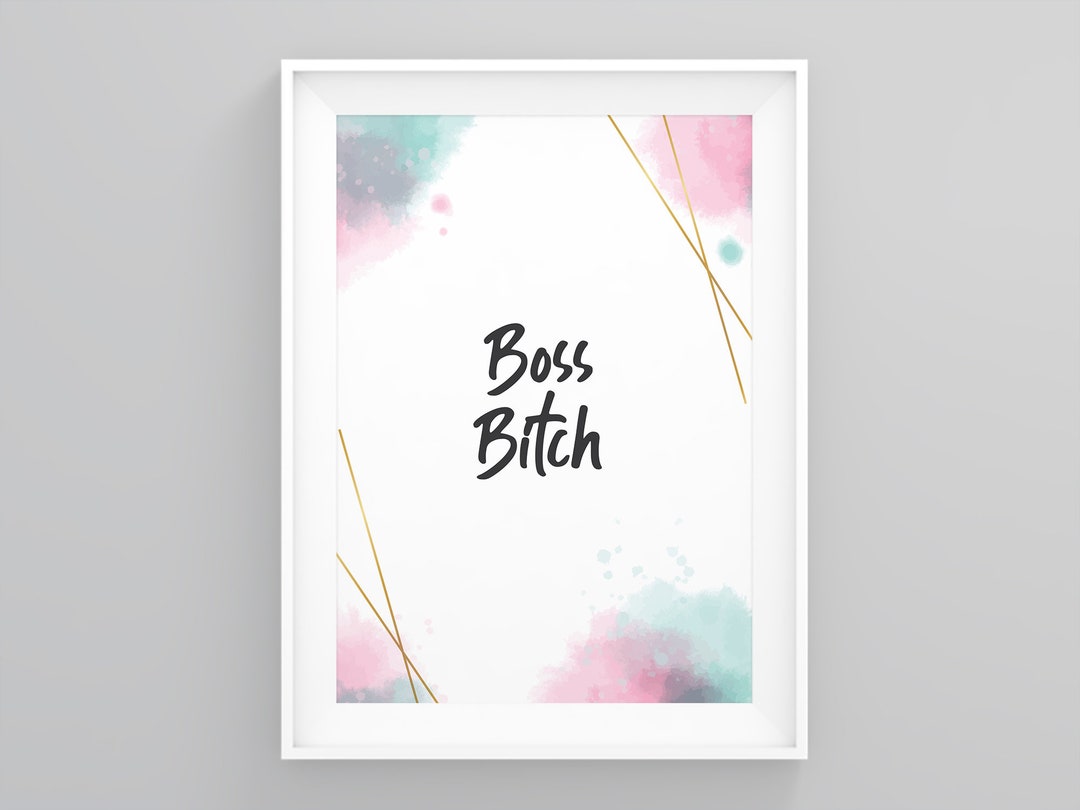 Boss Bitch, Framed Wall Art, Bedroom Print, Wall Art Decor, Typography ...