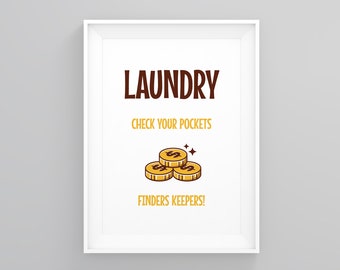 Laundry Room Sign Check Your Pockets - Etsy