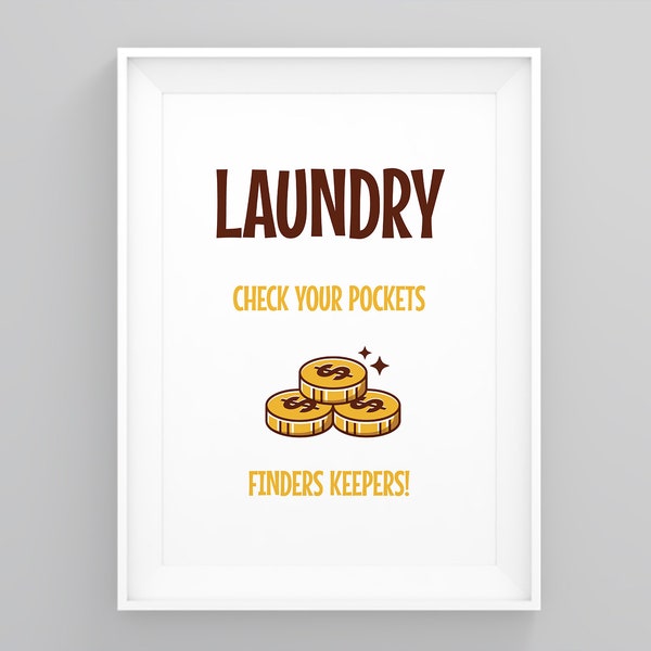Laundry Room Sign Check Your Pockets - Etsy