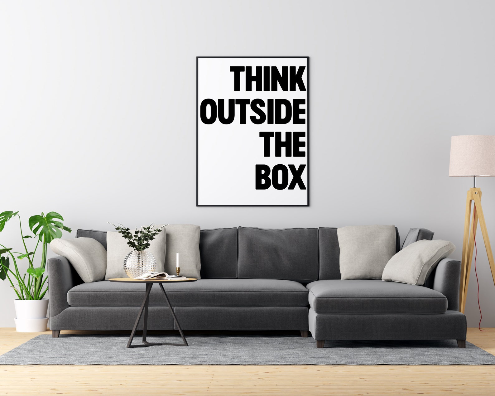 Think Outside the Box Office Decor Hustle Wall Art Boss | Etsy