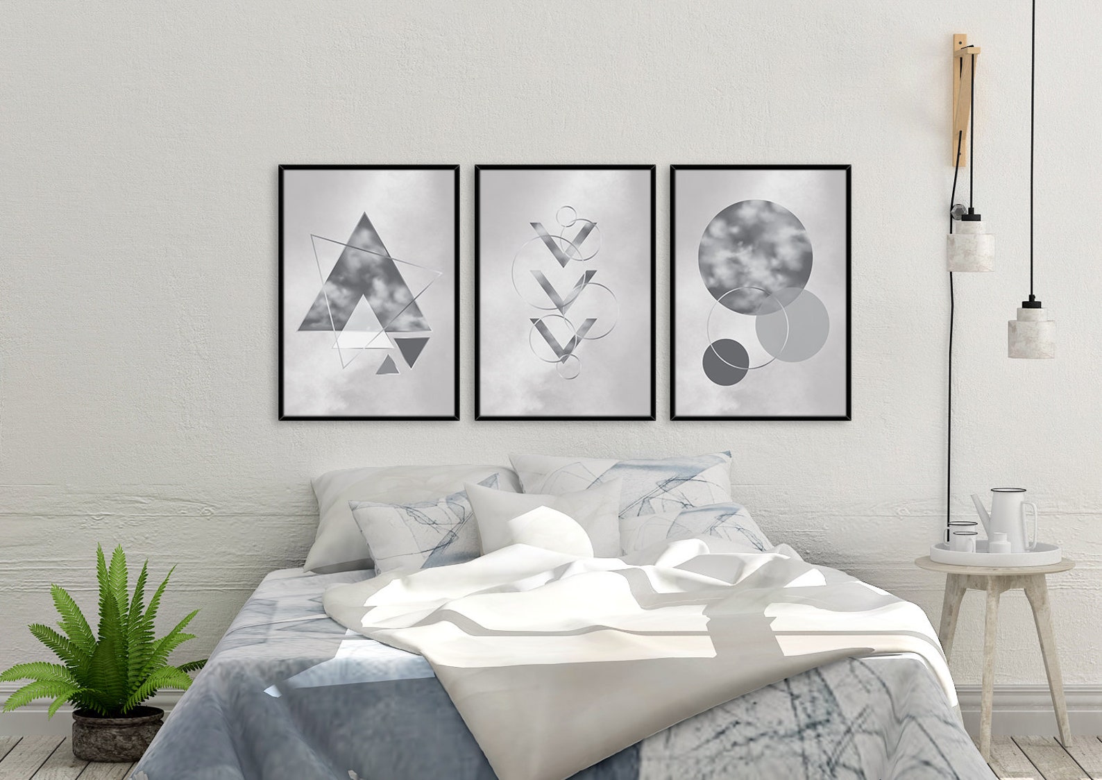 Silver Triangles Silver Geometric Shapes Silver Circles - Etsy