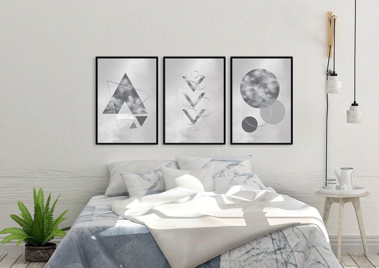 Silver Triangles Silver Geometric Shapes Silver Circles - Etsy