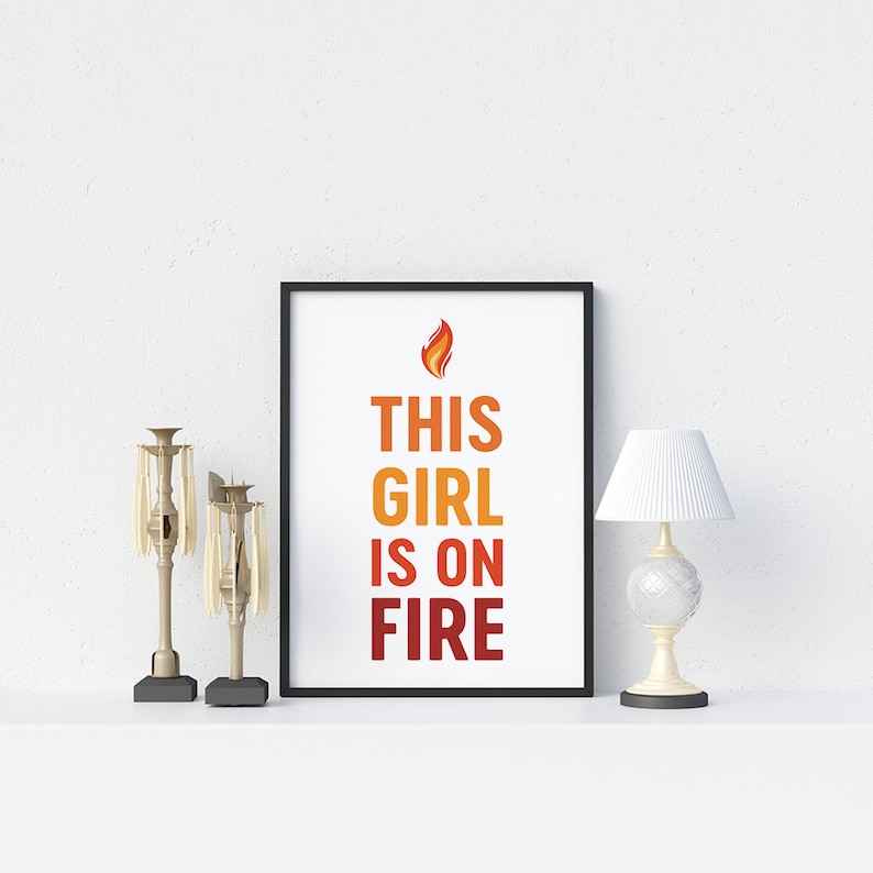 This Girl is on Fire Feminist Art Feminism Poster Girl - Etsy