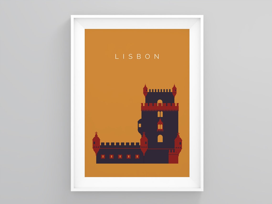 Lisbon Landmark Poster Belem Tower Lisbon City Prints - Etsy