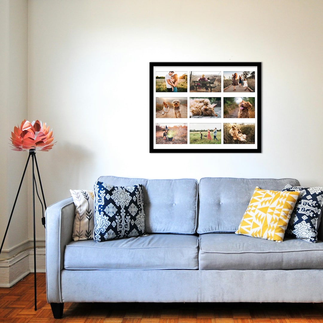 20x16 Inch 9 Opening Photo Collage Frame, Displays and Holds Nine 6x4 ...