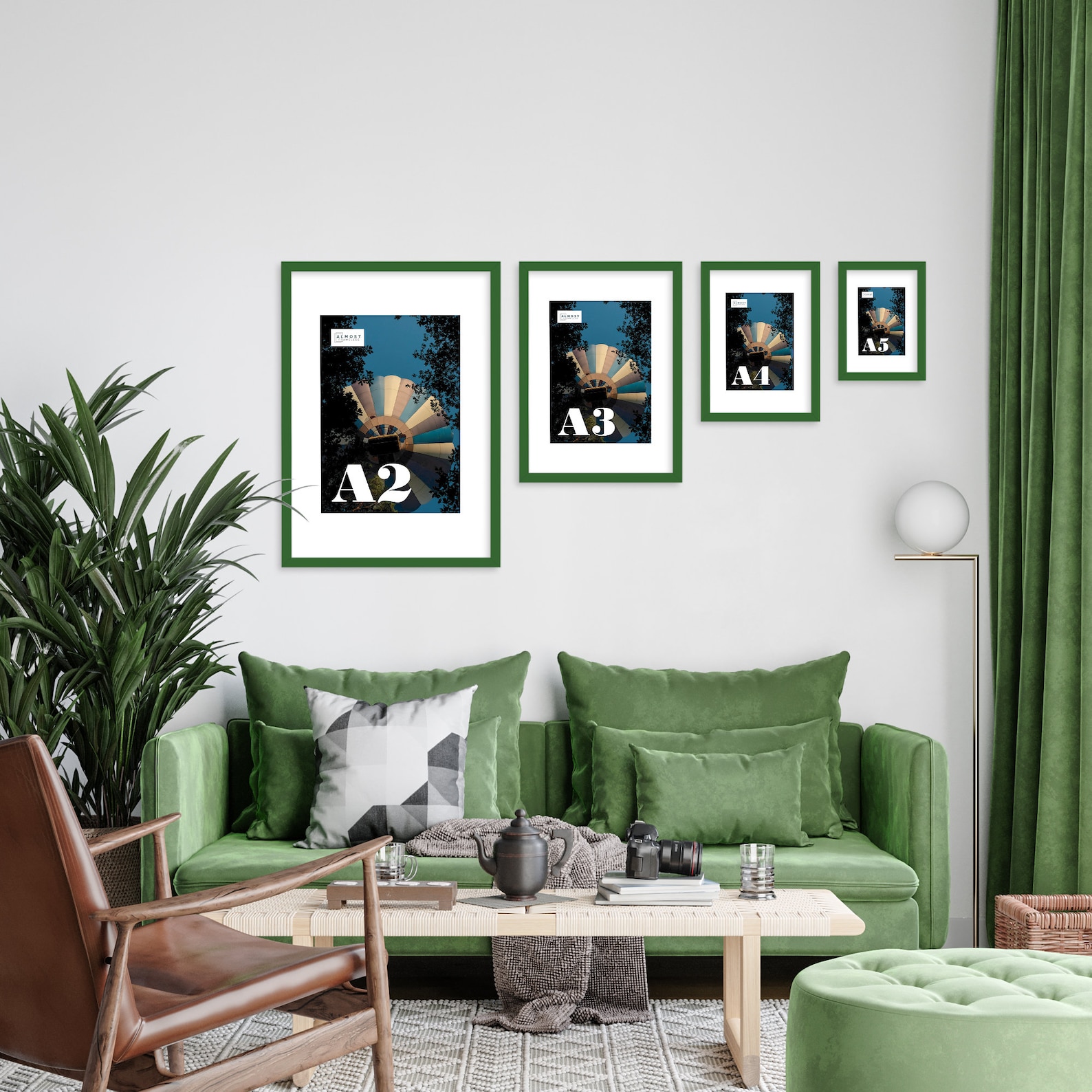 Green Picture Frame, A2 A3 A4 A5, Modern Frame Art, Thin Picture Frame ...